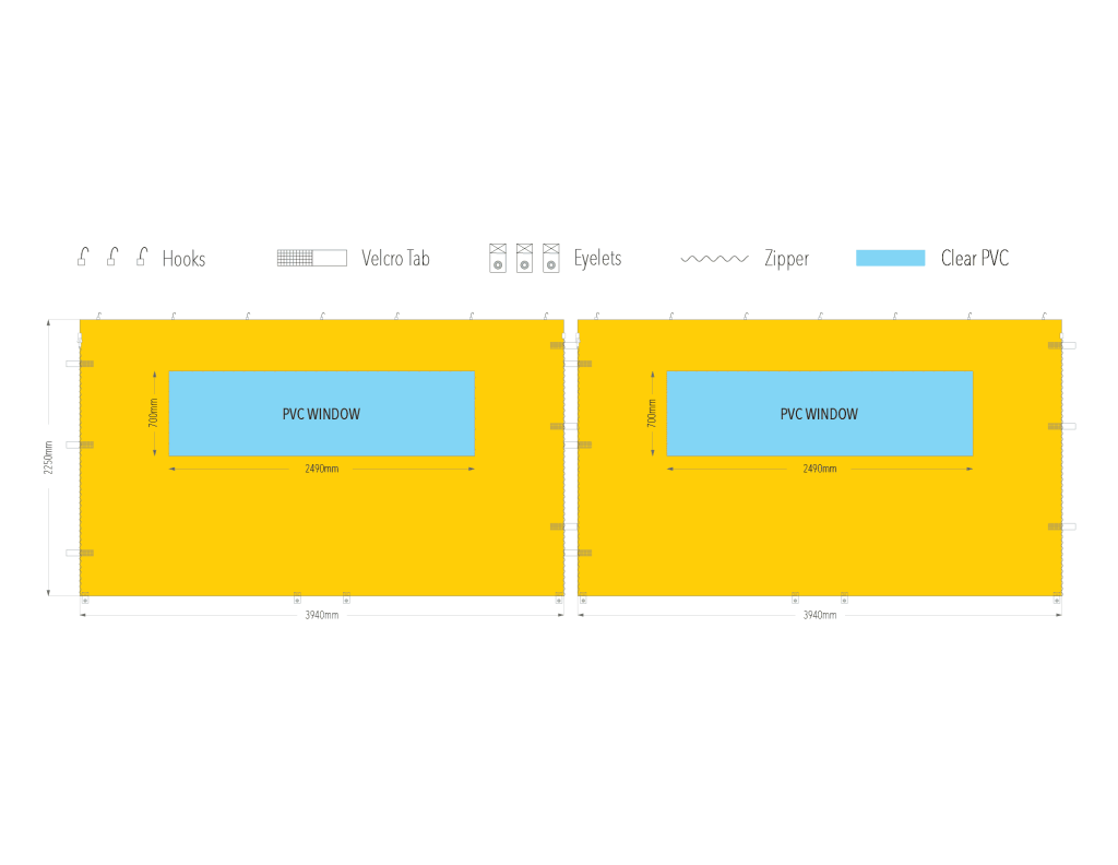 8m PVC Window Wall – Extreme Marquees